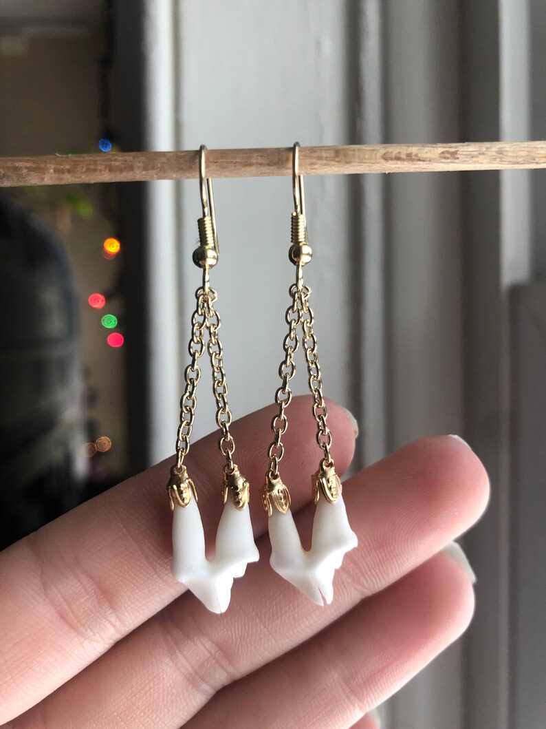 Dangle Teeth Earrings Real Bone Jewelry Goth Gothic Style Punk - Etsy