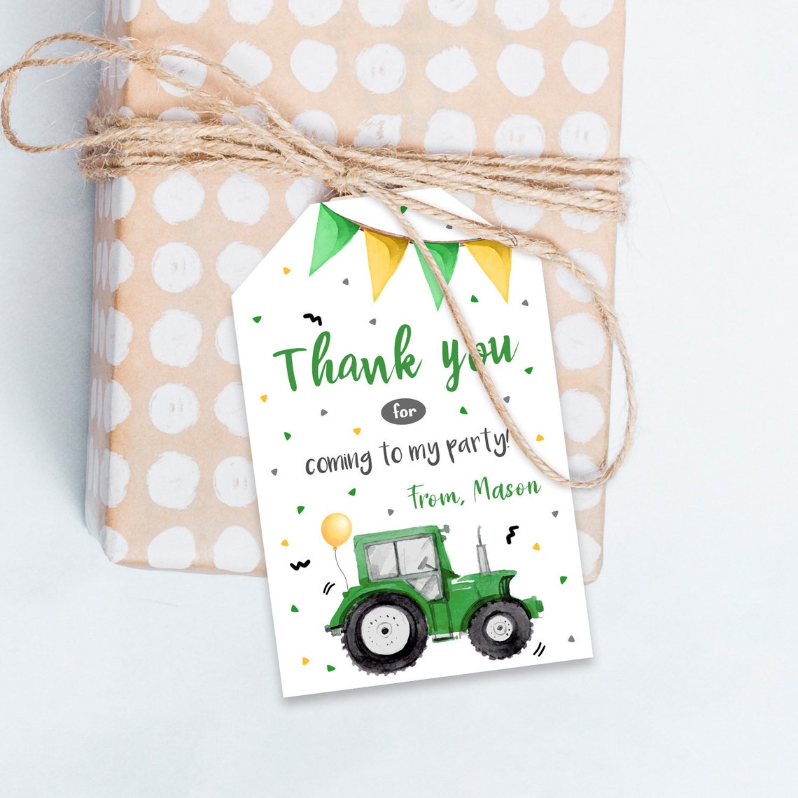 Tractor Thank You Tag Tractor Birthday Tag Tractor Gift Tag - Etsy