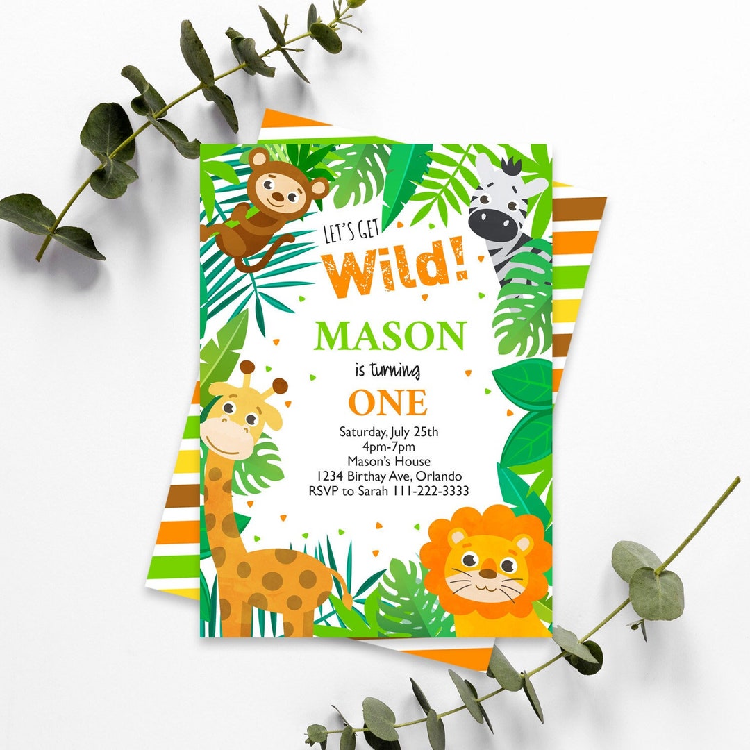 Safari Birthday Invitation Safari Invitation Jungle Birthday - Etsy