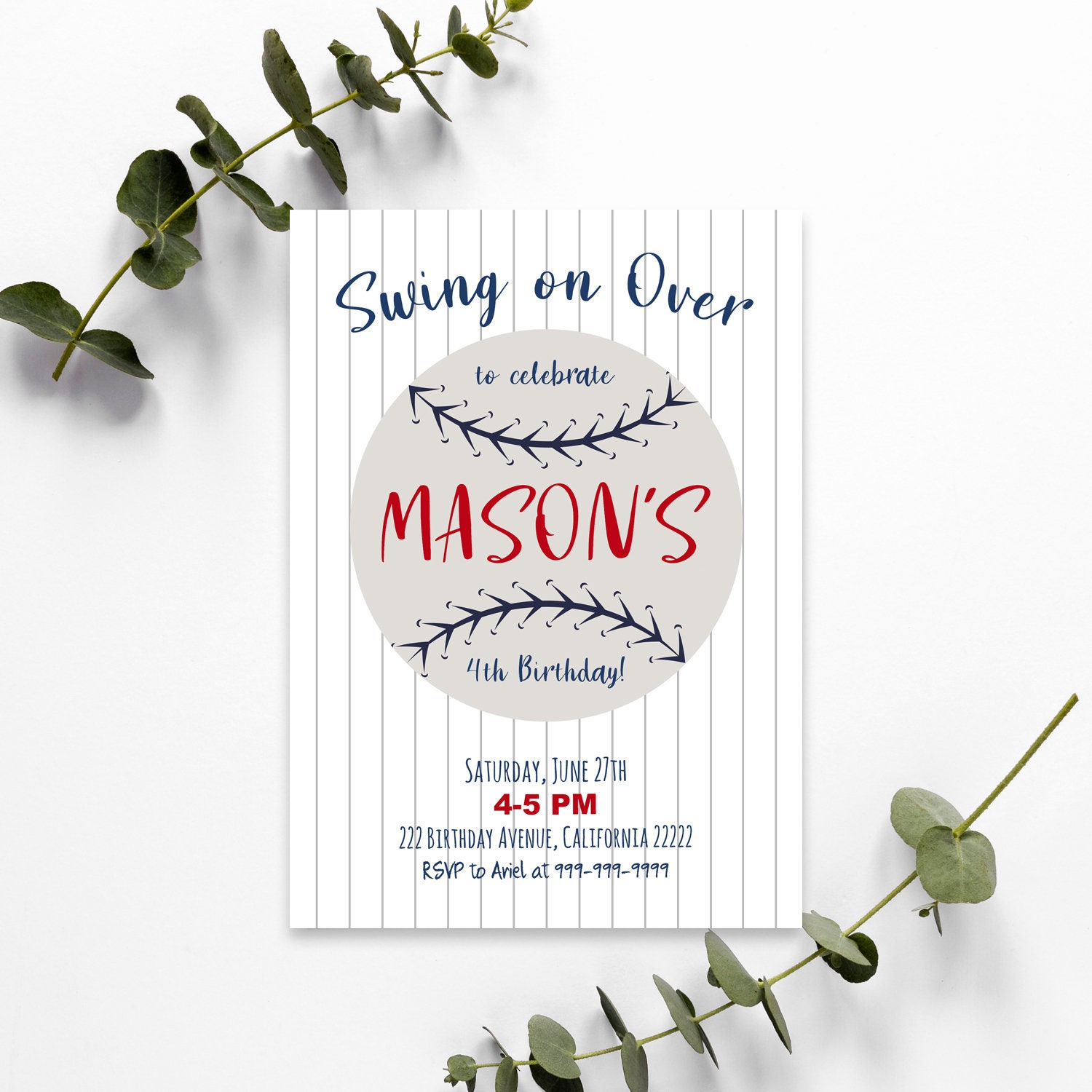 Baseball Birthday Invitation Baseball Invitation Baseball - Etsy