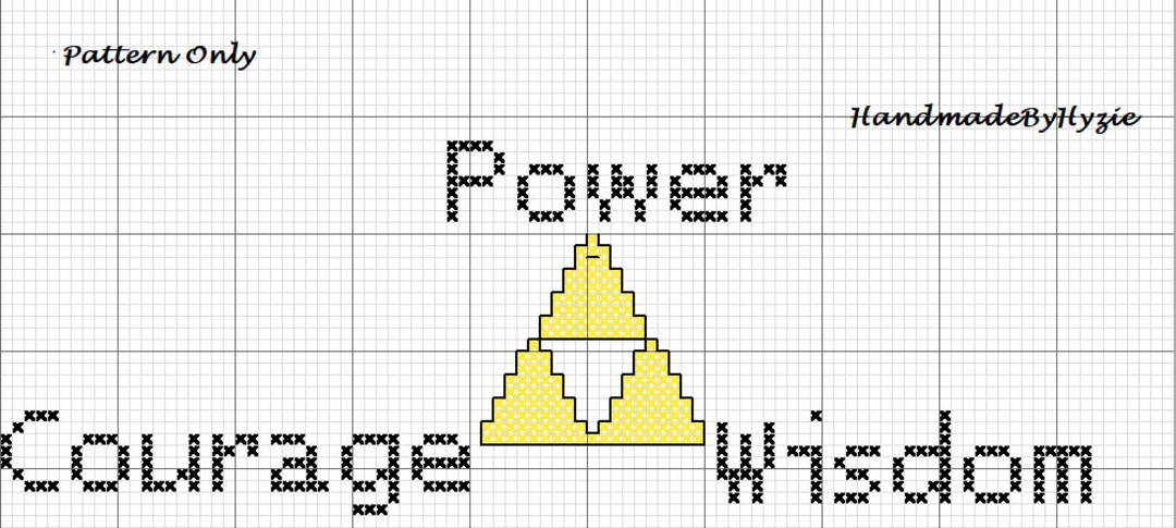 Power, Courage, Wisdom Triangle Cross Stitch - Etsy