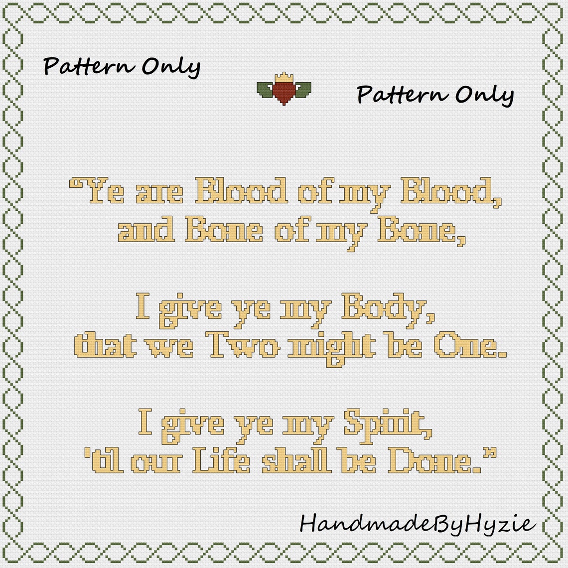 Outlander Wedding Vows Cross Stitch Pattern - Etsy