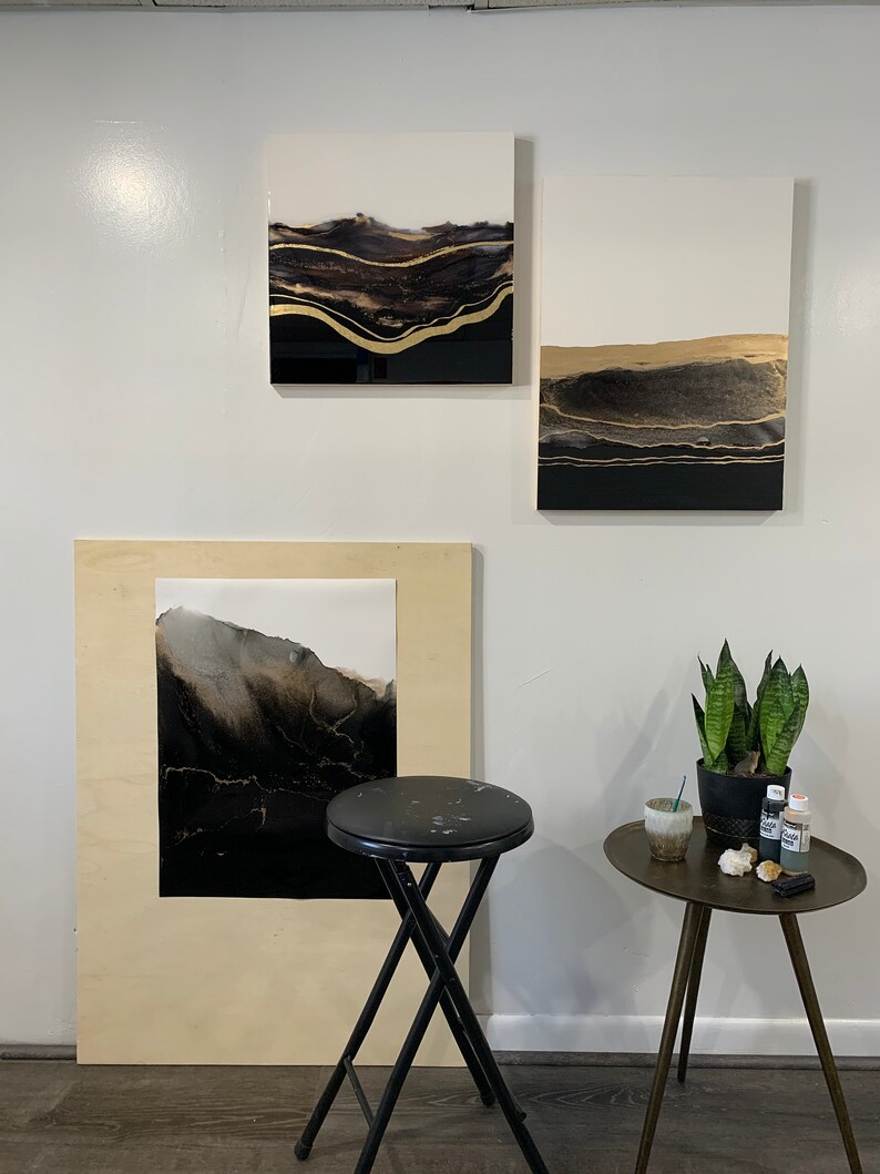 Obsidian II / Wall Art / Original Abstract Painting/ Ready to Hang ...