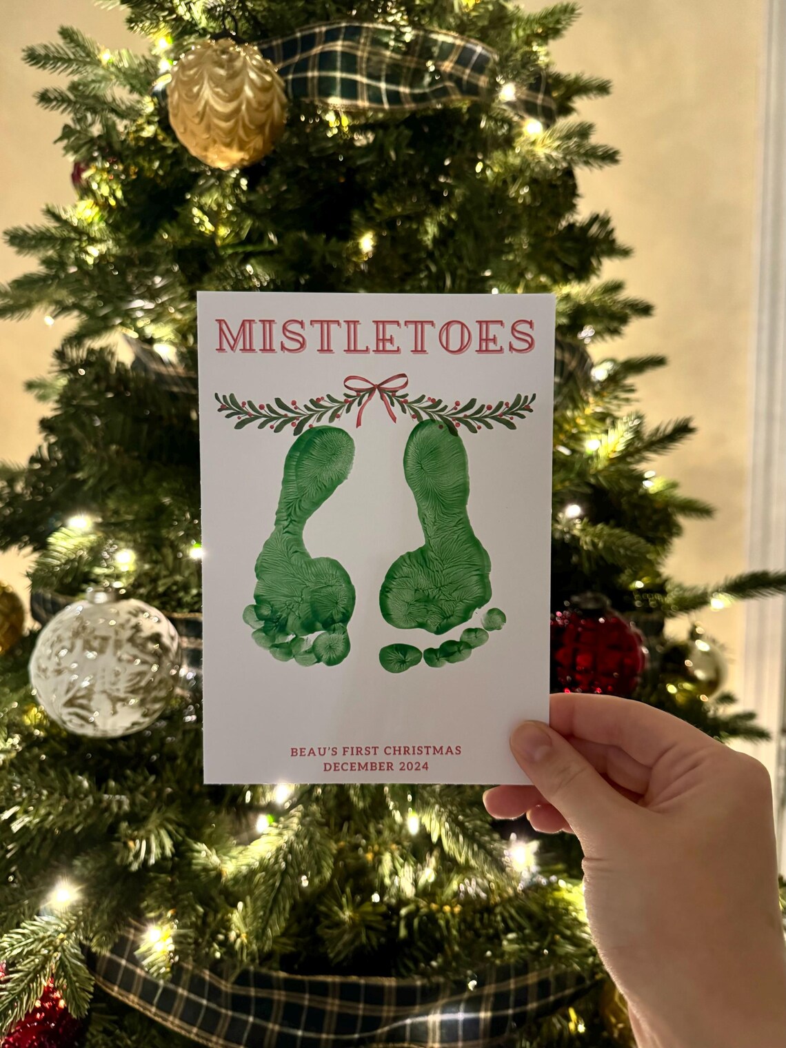 Mistletoes Footprint Craft Template - Etsy