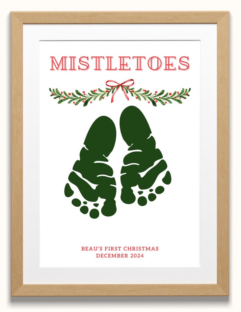 Mistletoes Footprint Craft Template - Etsy