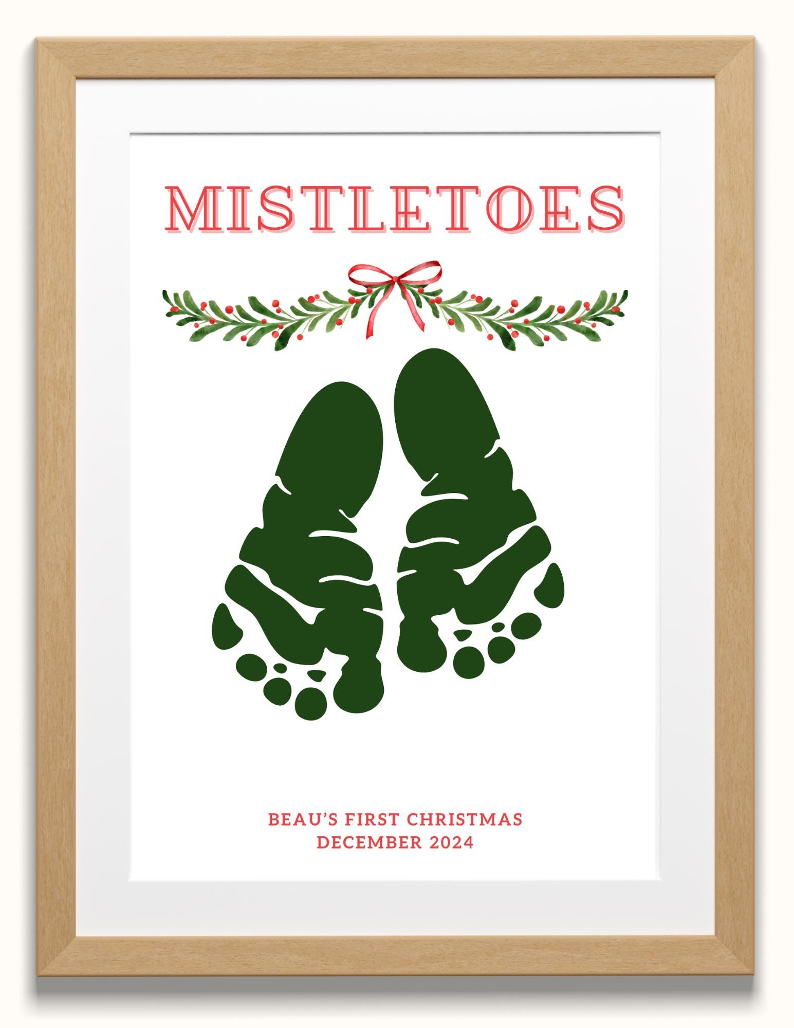 Mistletoes Footprint Craft Template - Etsy