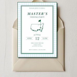 Master’s Viewing Party Invitation | Golf Watch Party Invite | Canva ...