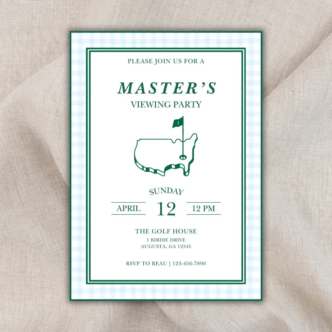 Master’s Viewing Party Invitation | Golf Watch Party Invite | Canva ...