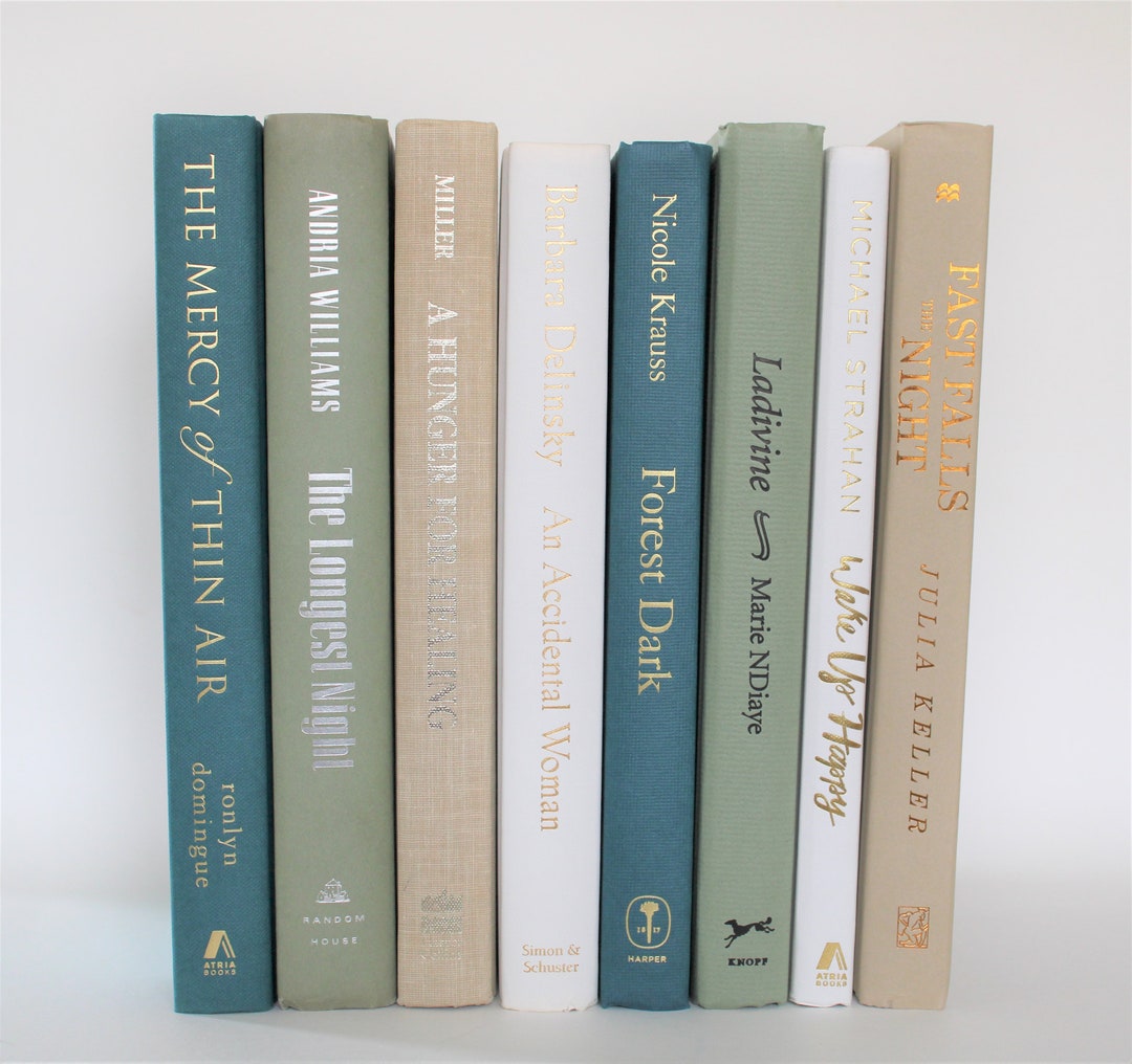 Turquoise Seafoam Green Beige & White Books Beach Book - Etsy