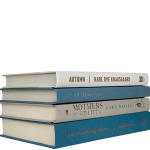 Blue, Gray & White Books - Coastal Books - Beach Book Stack ...