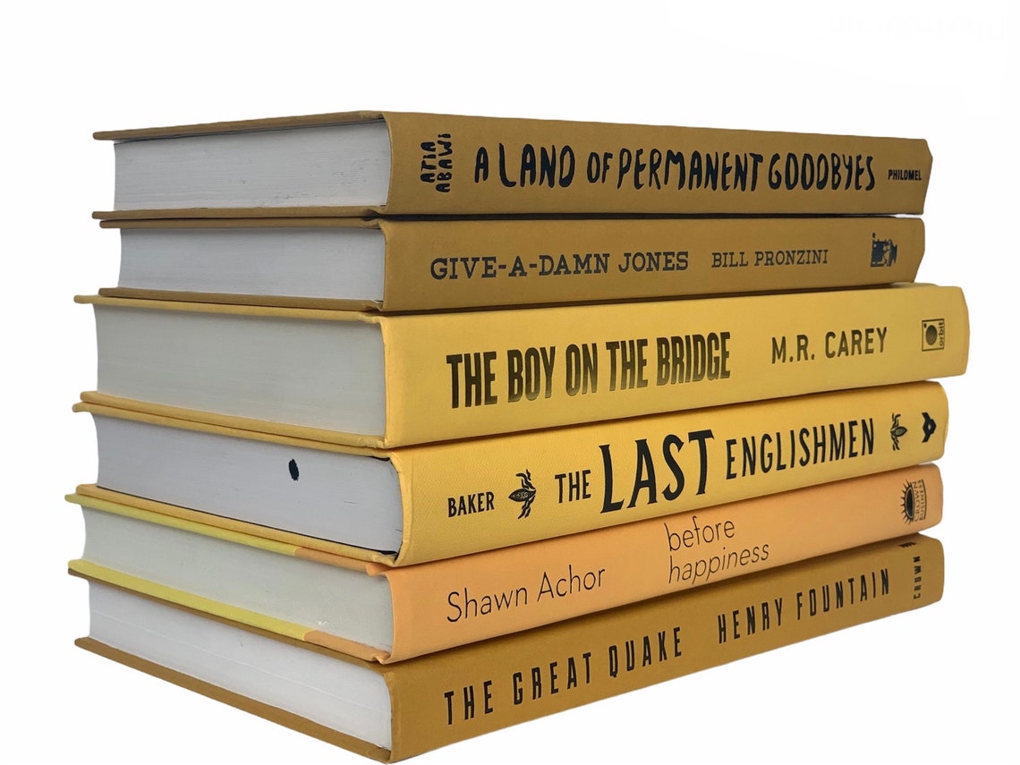 Yellow Books Mustard Yellow Book Decorative Books - Etsy