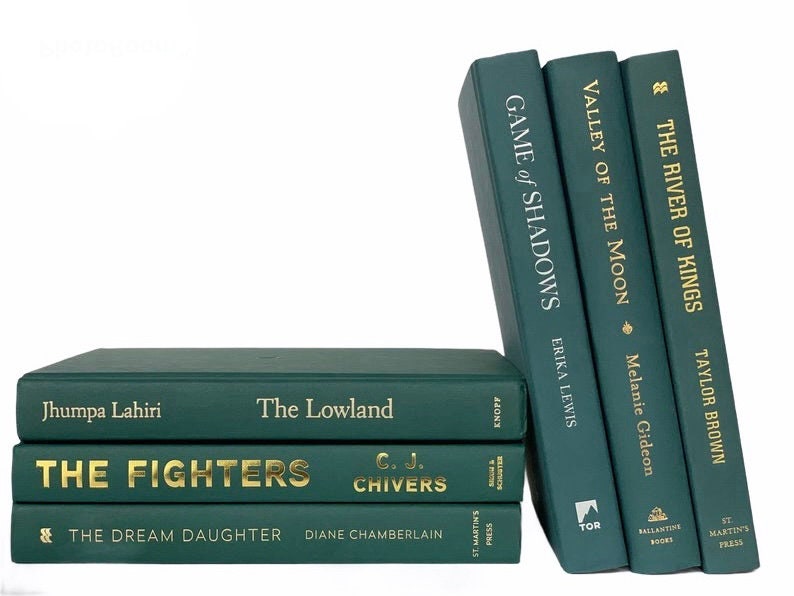 Green Books Decorative Books Books for Decor Stagings - Etsy