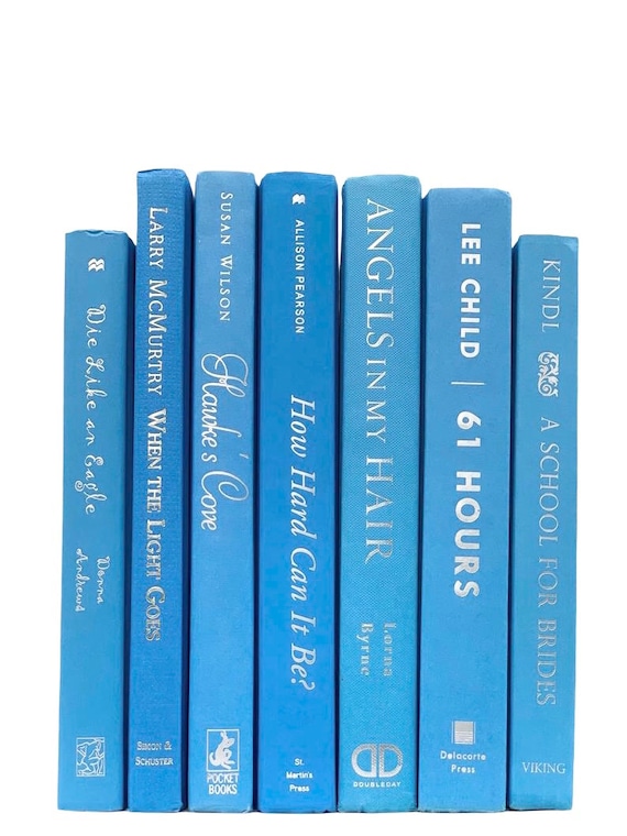 Blue Books Stagings Books Real Books Stack of Books | Etsy