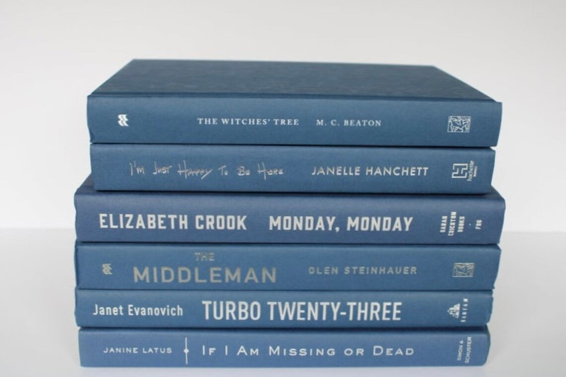 Blue Books Dark Blue Books Decorative Books Staging - Etsy