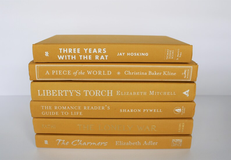 Mustard Yellow Books Staging Books Decorative Books | Etsy