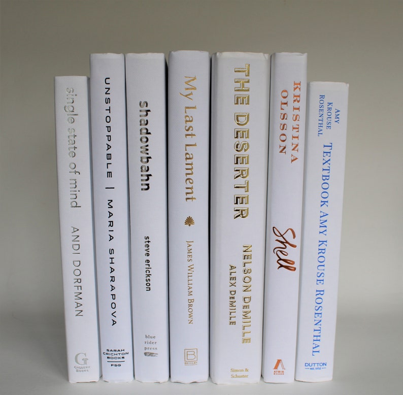 White Books Decorative Books Staging Books Bookcase - Etsy