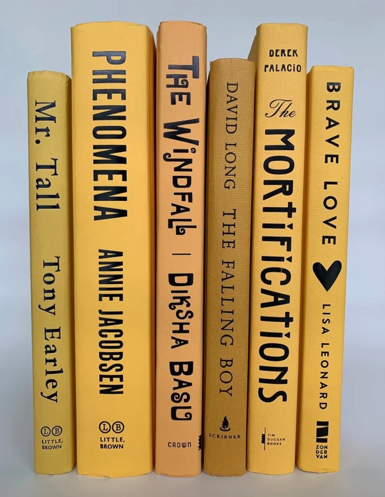 Mustard Yellow Books Staging Books Decorative Books - Etsy