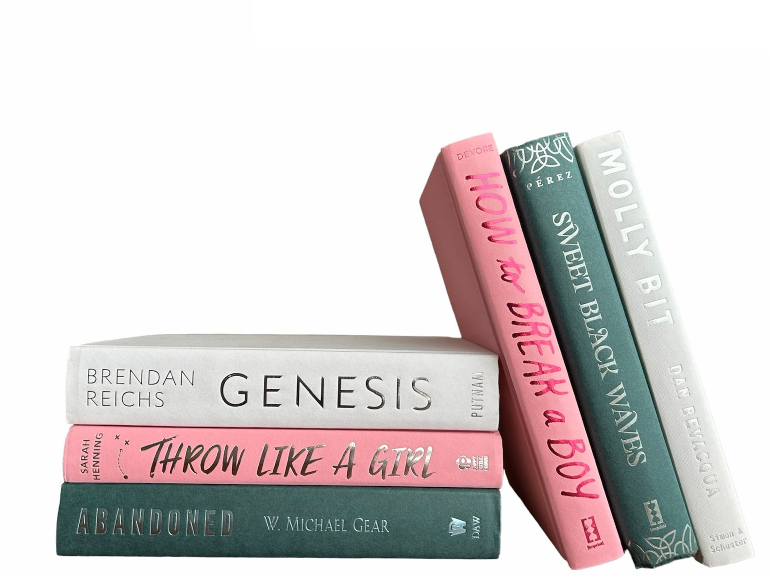 Pink Green & White Books Pink and Green Decor Pink Decor - Etsy