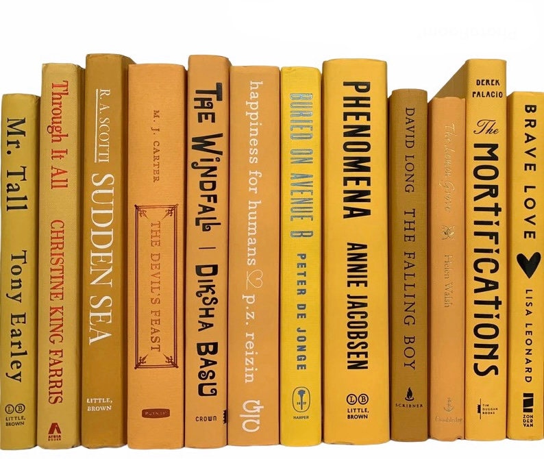 Mustard Yellow Books Staging Books Decorative Books - Etsy