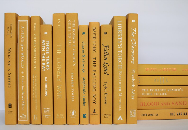 Mustard Yellow Books Staging Books Decorative Books | Etsy