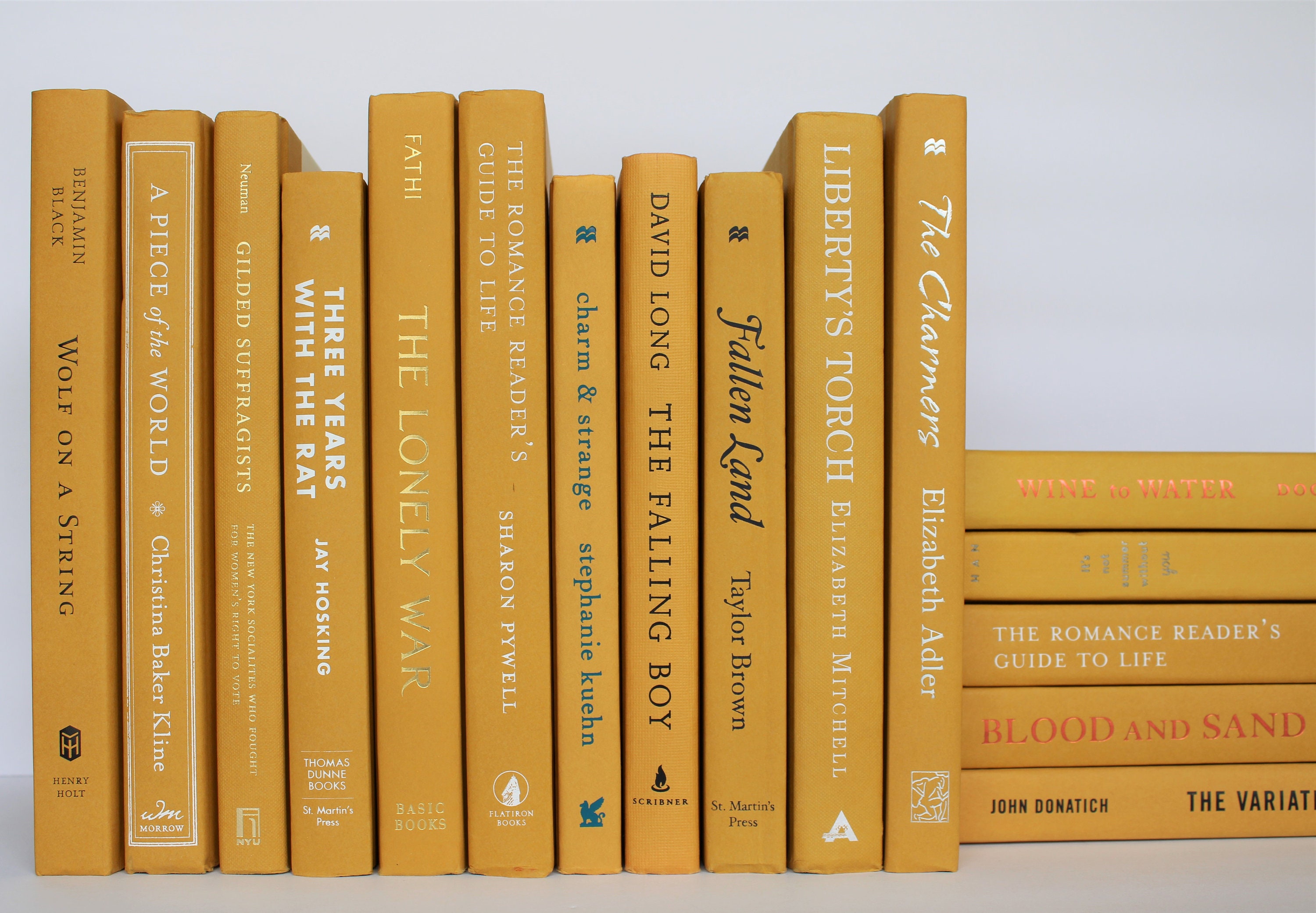 Mustard Yellow Books Staging Books Decorative Books | Etsy