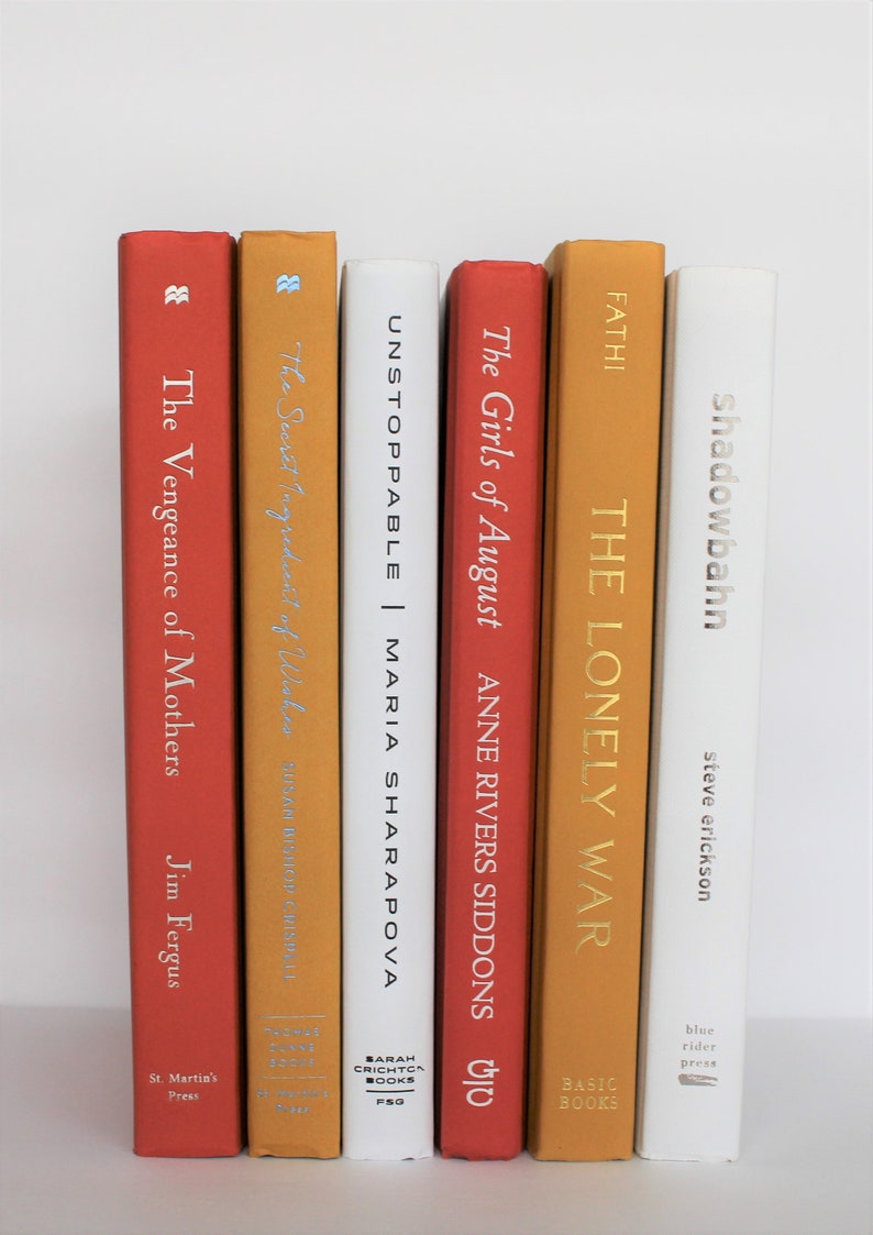Yellow Orange and White Books Staging Books Decorative - Etsy