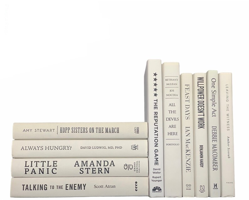 White Books Decorative Books Staging Books Bookcase - Etsy