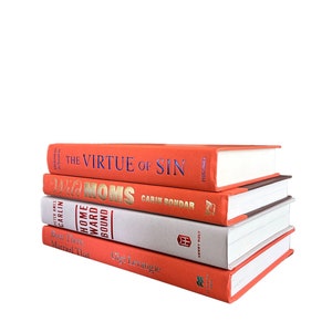 Orange Books, Fall Book Stack, Bookshelf Decor, Decorative Books ...