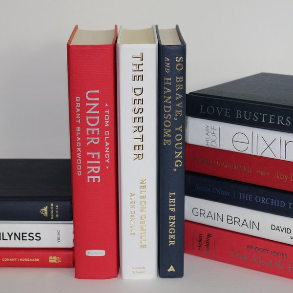 Red White and Blue Books - Etsy