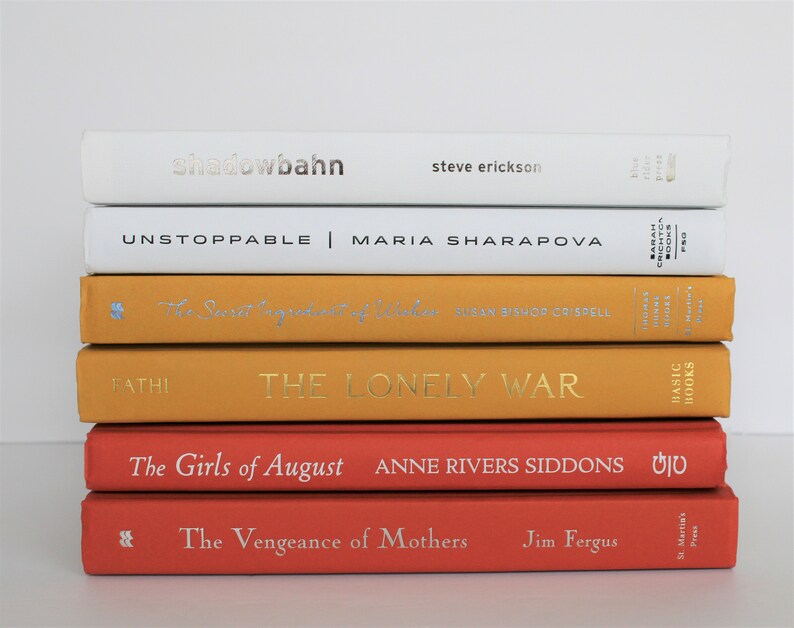 Yellow Orange and White Books Staging Books Decorative - Etsy