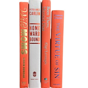 Orange Books, Fall Book Stack, Bookshelf Decor, Decorative Books ...