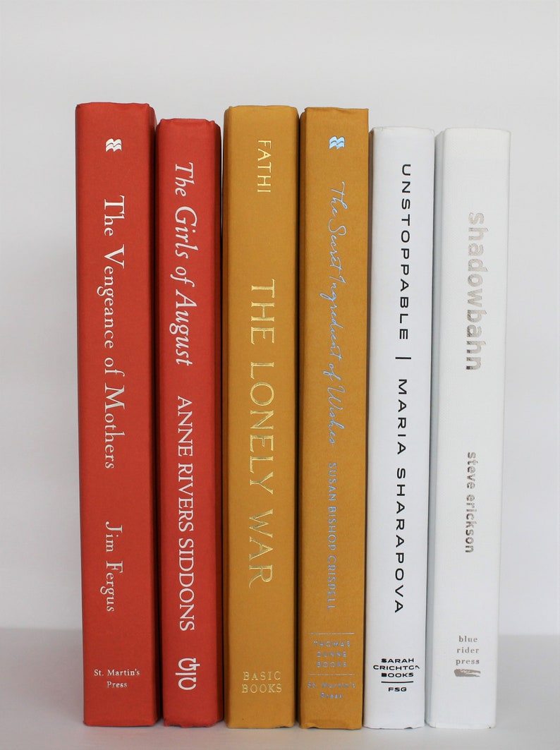 Yellow Orange and White Books Staging Books Decorative - Etsy