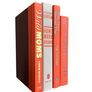 Orange Books, Fall Book Stack, Bookshelf Decor, Decorative Books ...