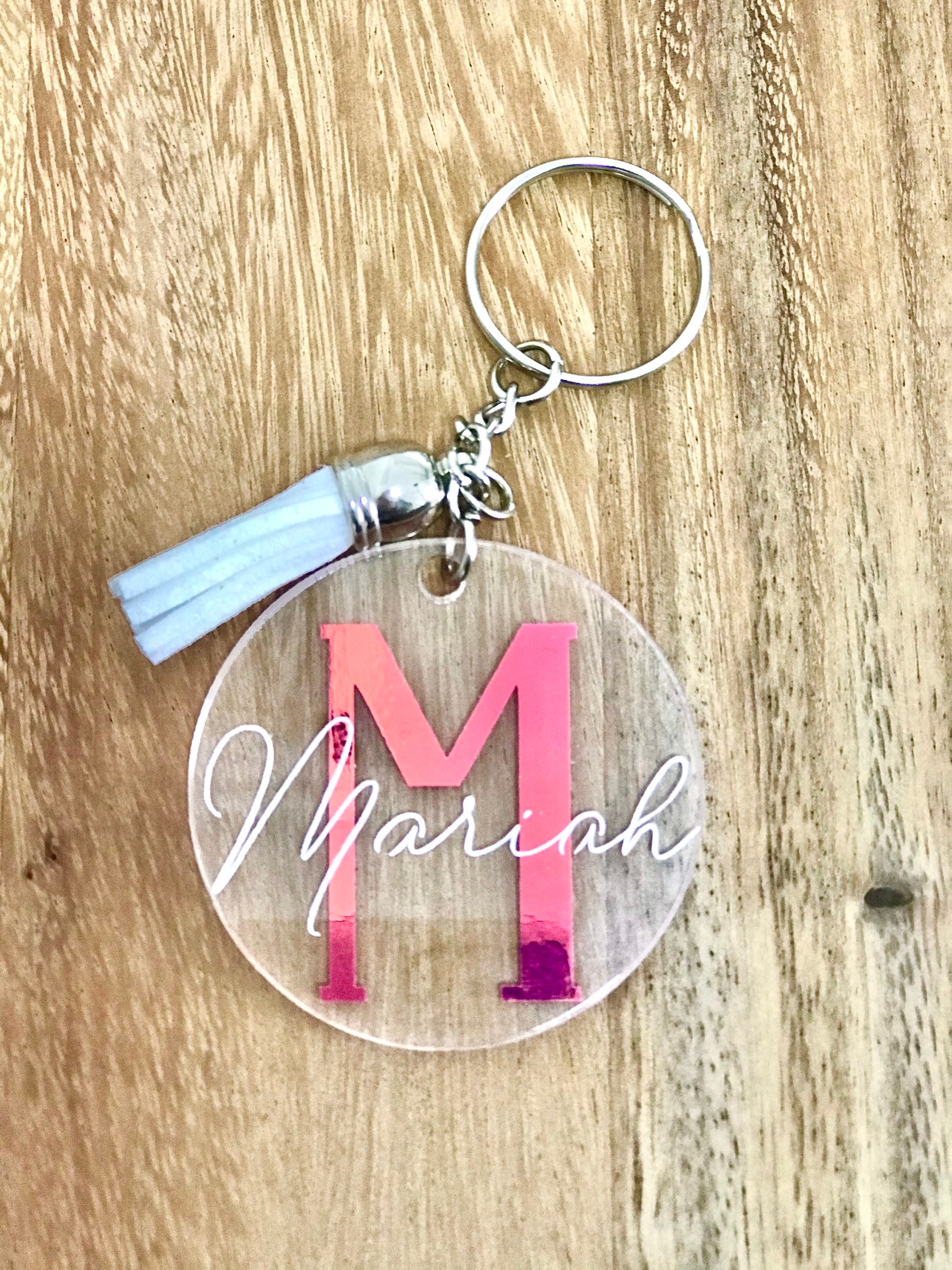 Personalized Acrylic Keychain Round initial keychains | Etsy Personalized Acrylic Keychain Round initial keychains | Etsy