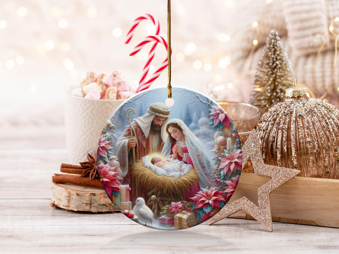 Nativity Ornament, Baby Jesus Ornament, Christmas Ornament, Religious ...