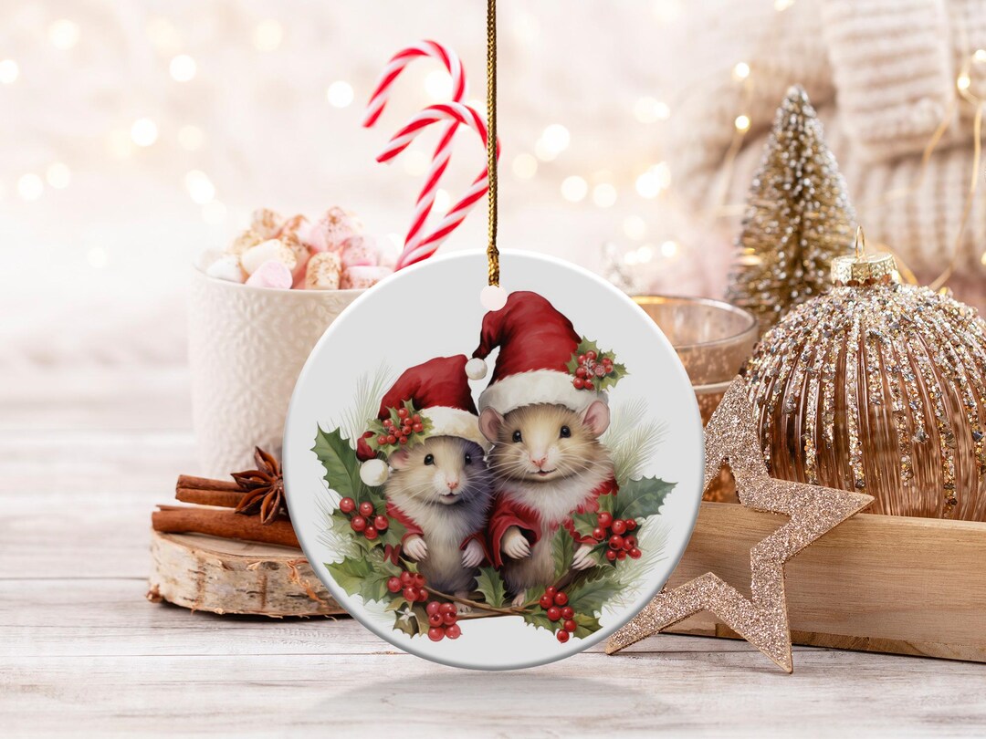 Cute Christmas Hamster Ornament, Holiday Decor, Christmas Gifts ...