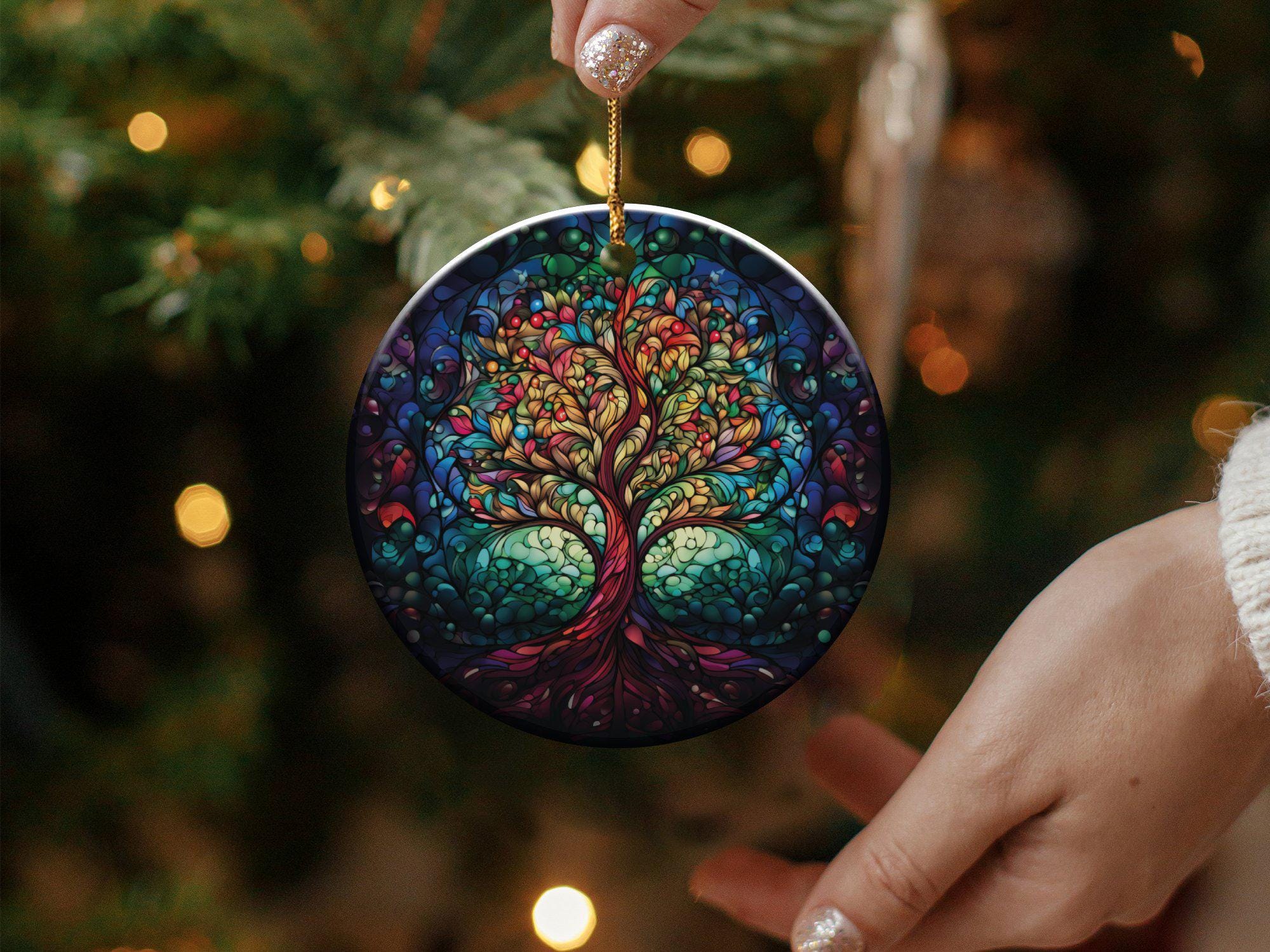 Vivid Tree of Life Ornament, Colorful Ceramic Art Design, Unique Home ...