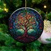 Vivid Tree of Life Ornament, Colorful Ceramic Art Design, Unique Home ...