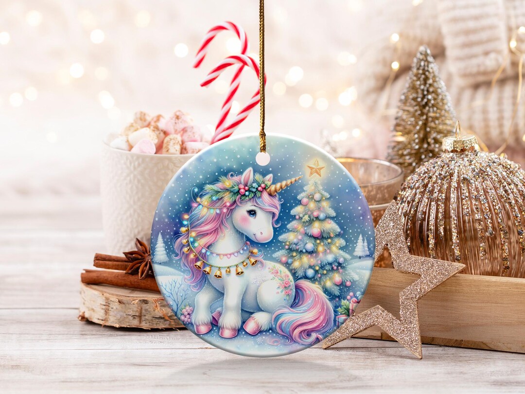 Magical Christmas Unicorn Ornament, Festive Tree Decor, Holiday Unicorn ...