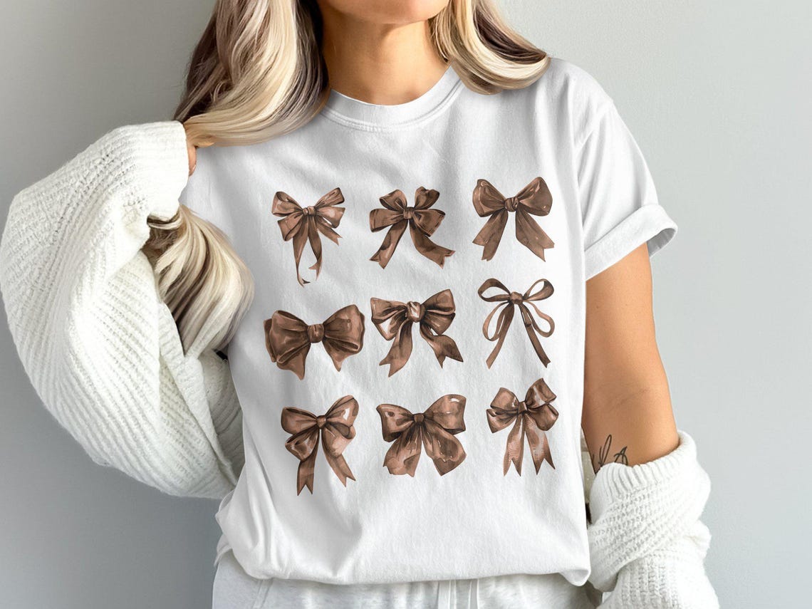 Comfort Colors Cute Bow T-shirt, Women’s Fashion Tee, Bow Graphic Tee ...