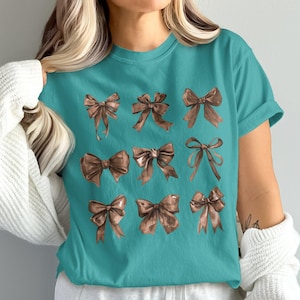 Comfort Colors Cute Bow T-shirt, Women’s Fashion Tee, Bow Graphic Tee ...