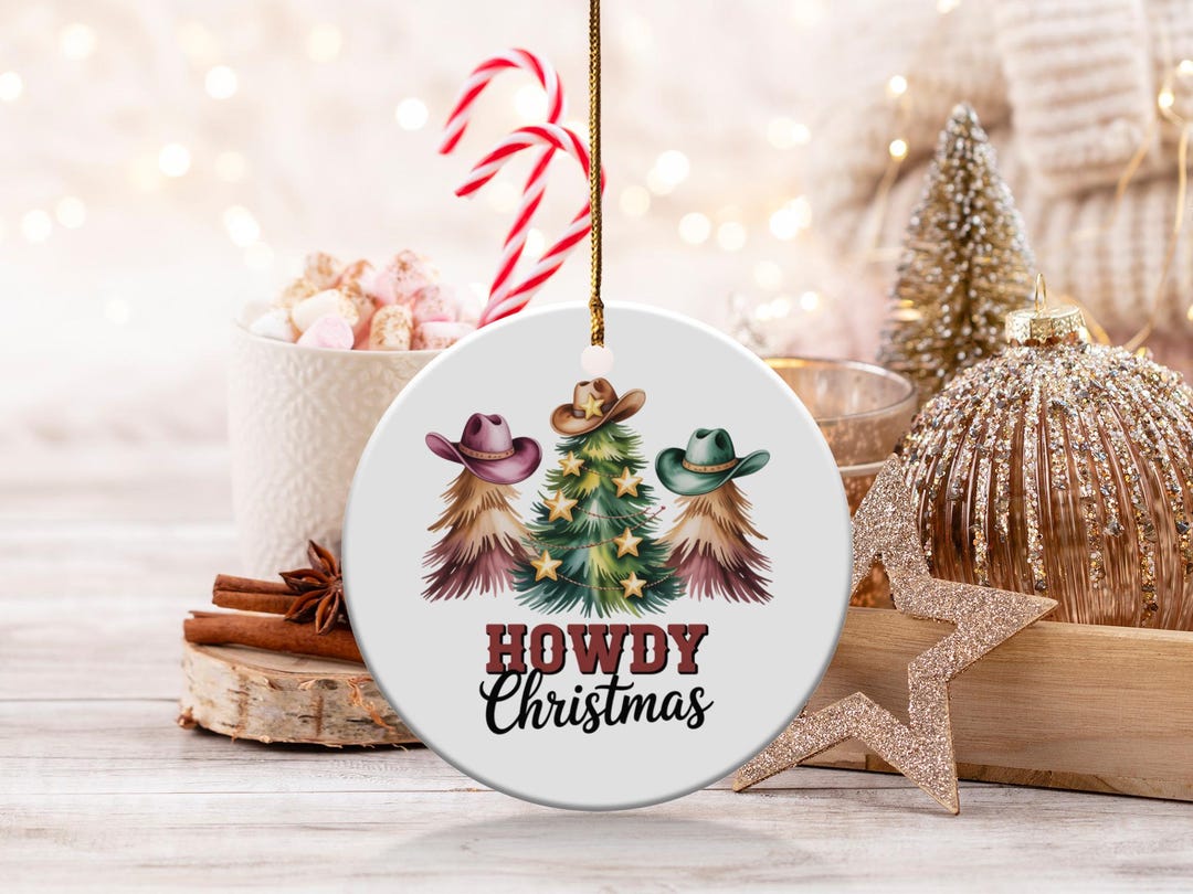 Howdy Christmas Ornament, Cowboy Hat Ornament, Christmas Tree Decor ...