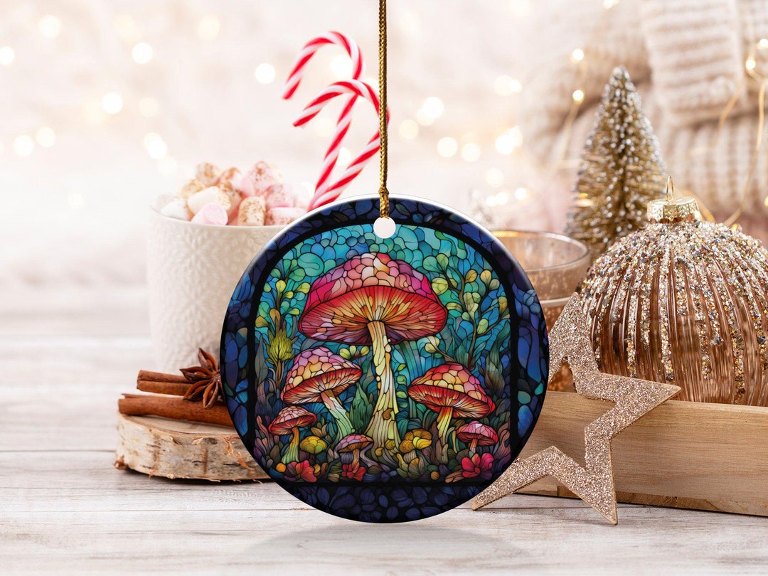 Ceramic Mushroom Ornaments, Forest Fungus Decoration, Vibrant Toadstool ...