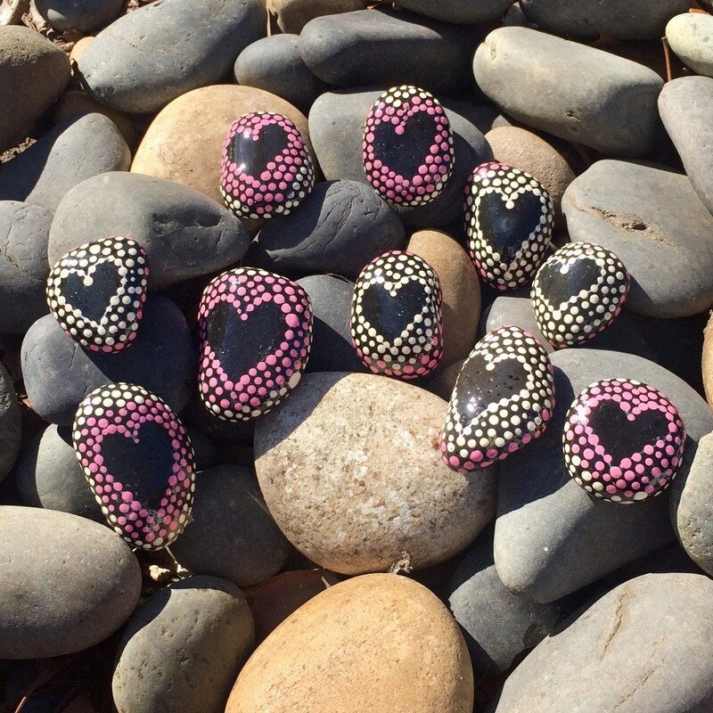 Heart Painted Rocks - Etsy