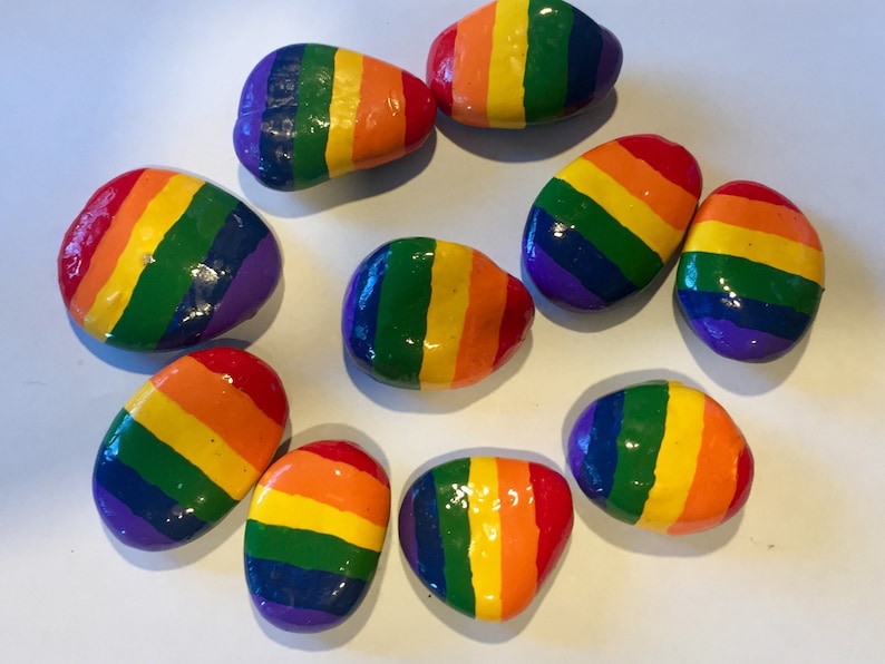 10 Bright Hand Painted Rainbow Rocks Kindness Rocks Garden - Etsy
