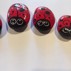 Adorable Set of Four Red Ladybugs, Ladybug Family, Ladybug Crossing ...