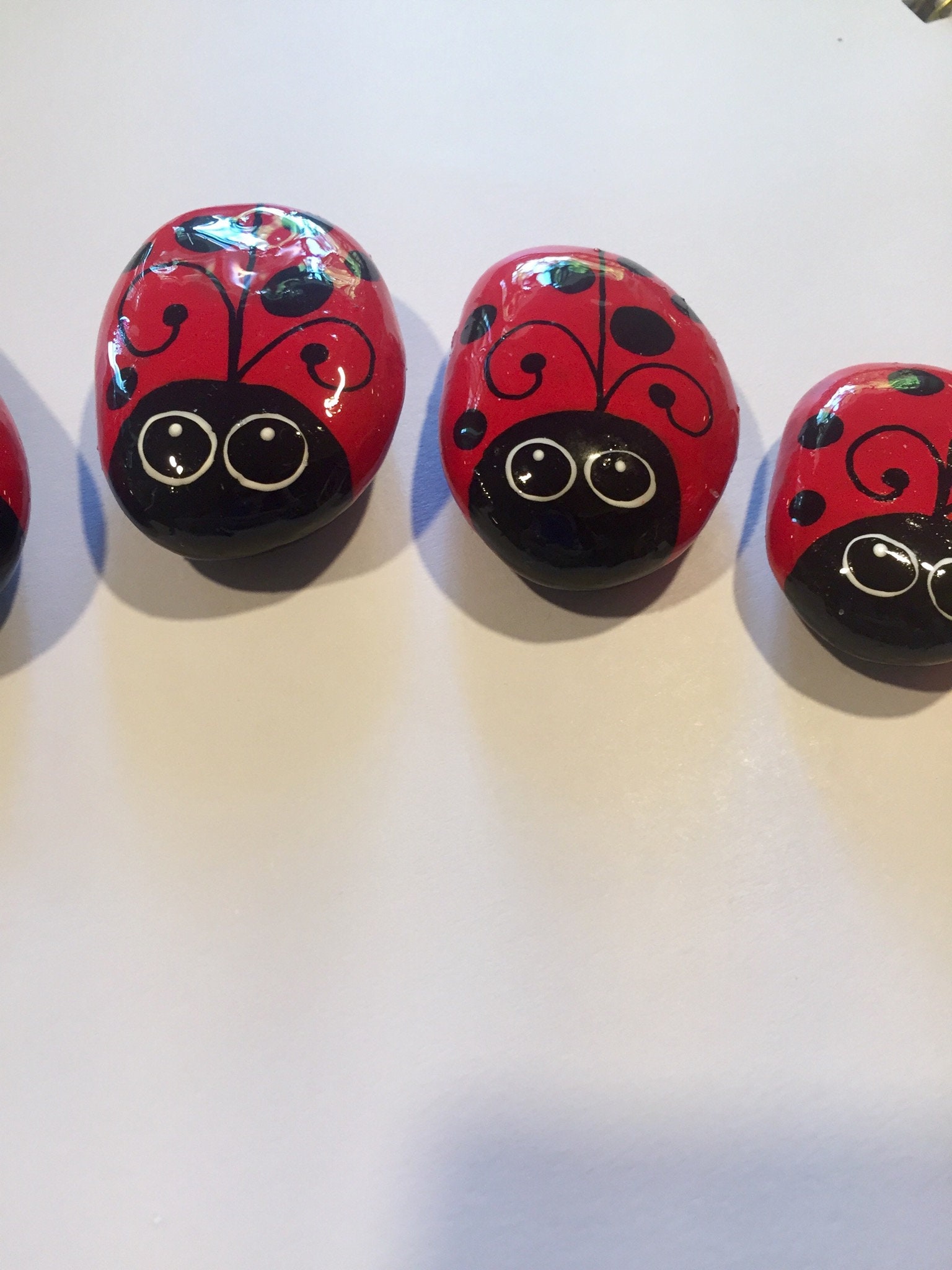Adorable Set of Four Red Ladybugs, Ladybug Family, Ladybug Crossing ...