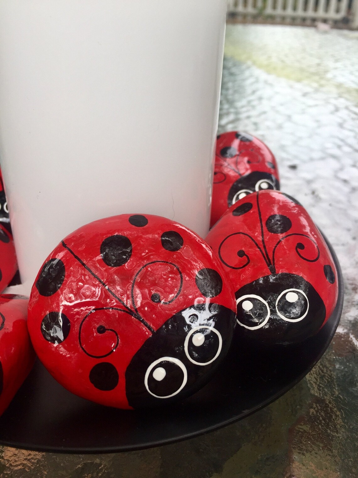 10 Large 3 1/2 to 4 Inch Red Ladybug Rocks Garden Decor | Etsy