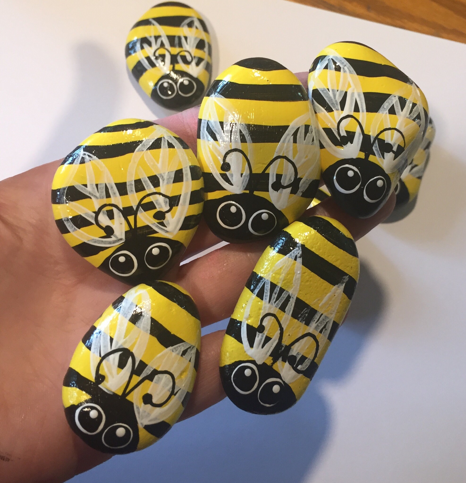 Bumblebee Painted Pebble Bee Rock Pocket Pebble Small - Etsy