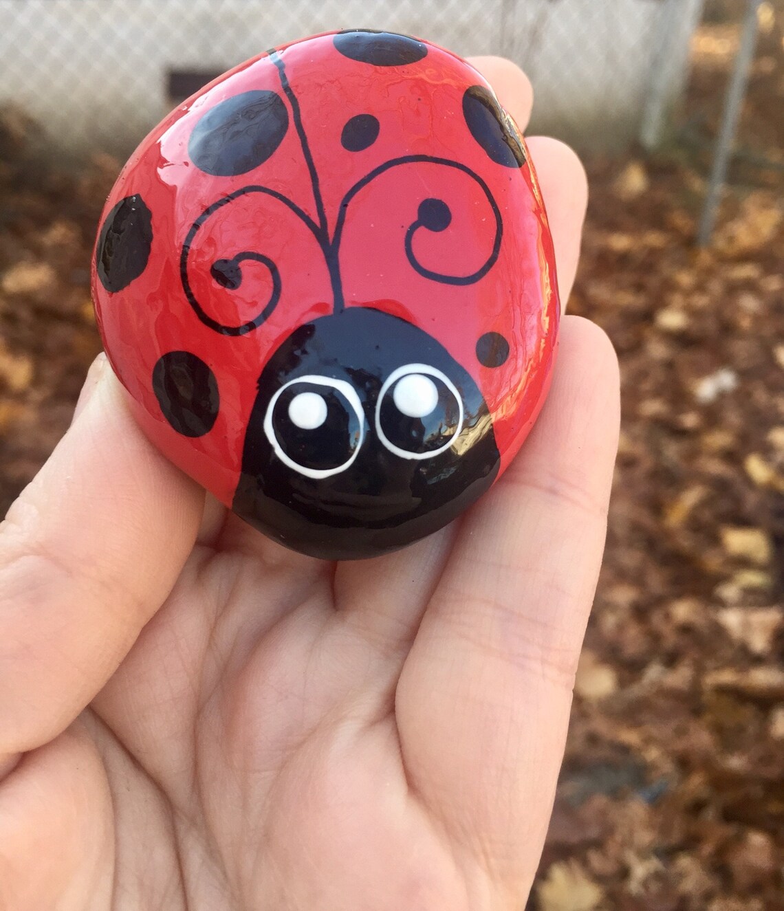 10 2 1/2 to 3 Inch Red Ladybug Rocks, Garden Decor, Ladybug Rocks for ...